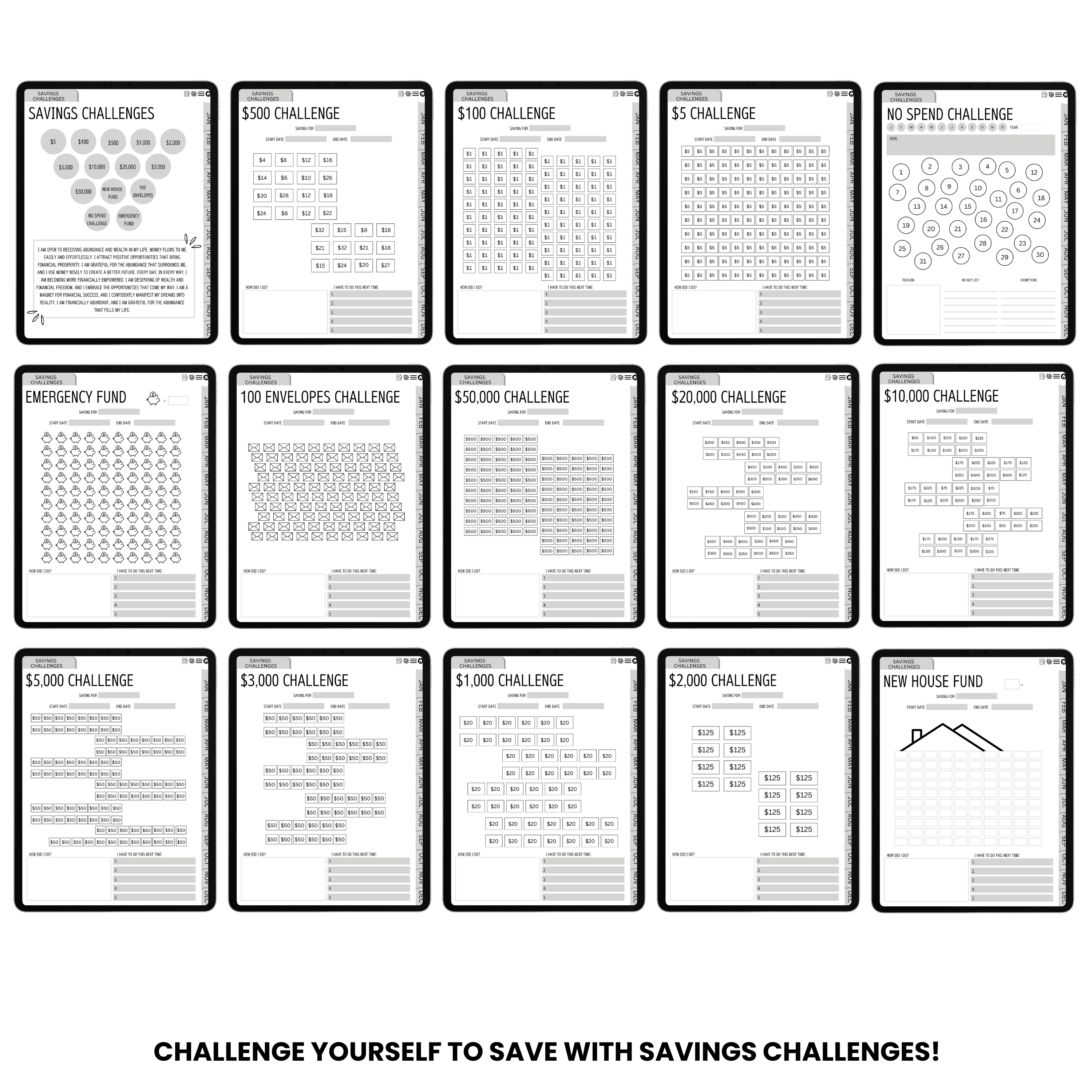 Digital Budget Planner 5 | Grey | 66 Pages | Goodnotes